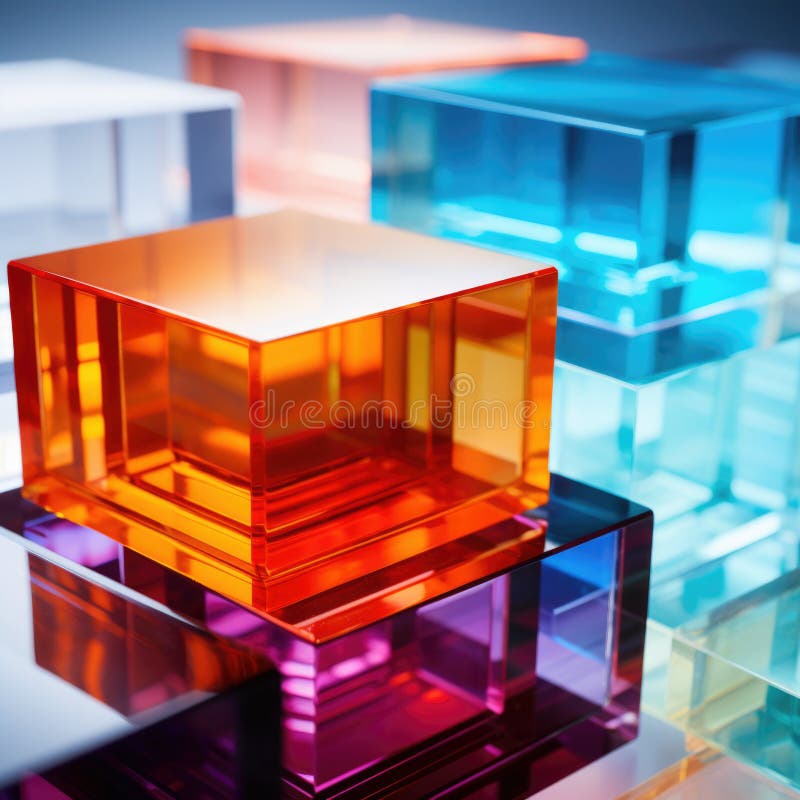 Light through Stack of Different Colors Cast Acrylic Sheet Stock Image ...