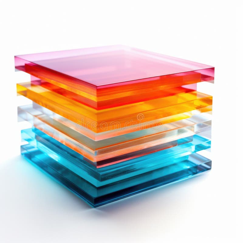 Light through Stack of Different Colors Cast Acrylic Sheet Stock ...