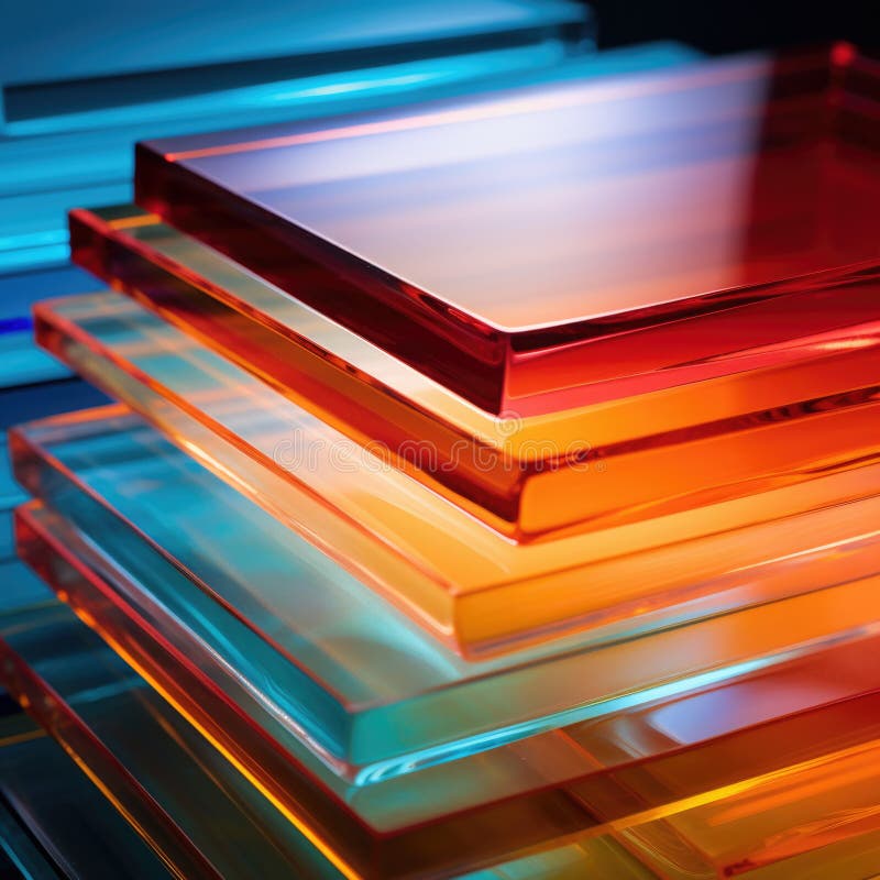 Light through Stack of Different Colors Cast Acrylic Sheet Stock Photo ...