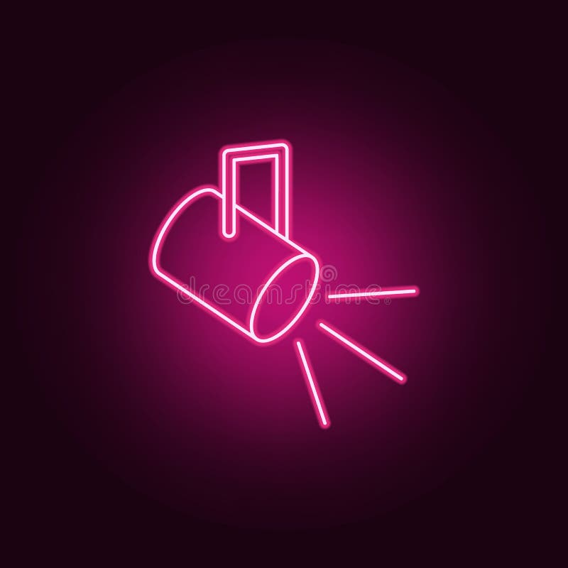 Light for the Stage Icon. Elements of Spotlight in Neon Style Icons ...