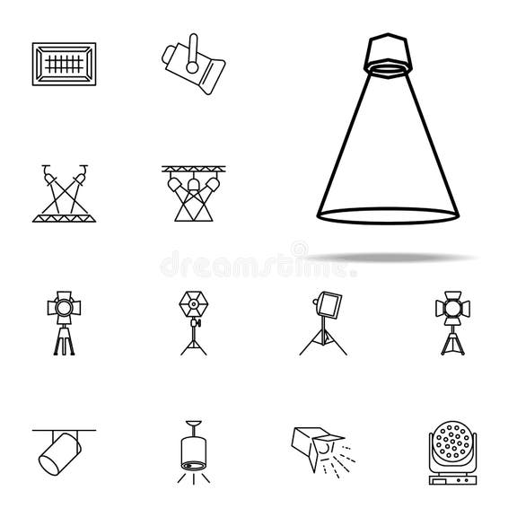 Light for Stage Lighting Icon. Spotlight Icons Universal Set for Web ...