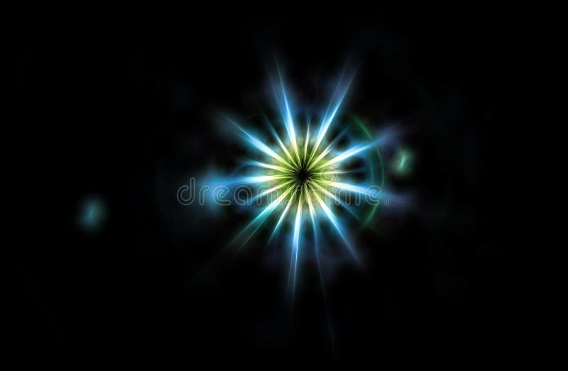 Light Star Illuminated on a Black Background. Stock Photo - Image of ...