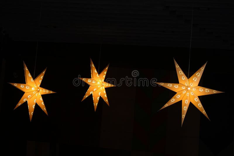 The Light Star Shape Decoration of the Wedding Stock Image - Image of ...