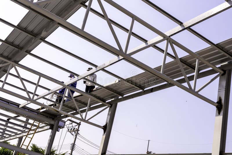 The Light Steel Truss and Frame Construction Stock Photo - Image of ...