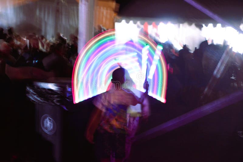 Light Stick Torches in Movement of Color. Stock Photo - Image of ...