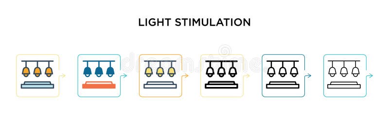 Light Stimulation Vector Icon in 6 Different Modern Styles. Black, Two ...
