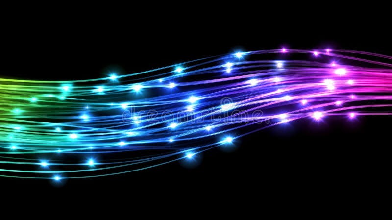 Light Strands Bursting with Color and Movement Illuminate Against a ...