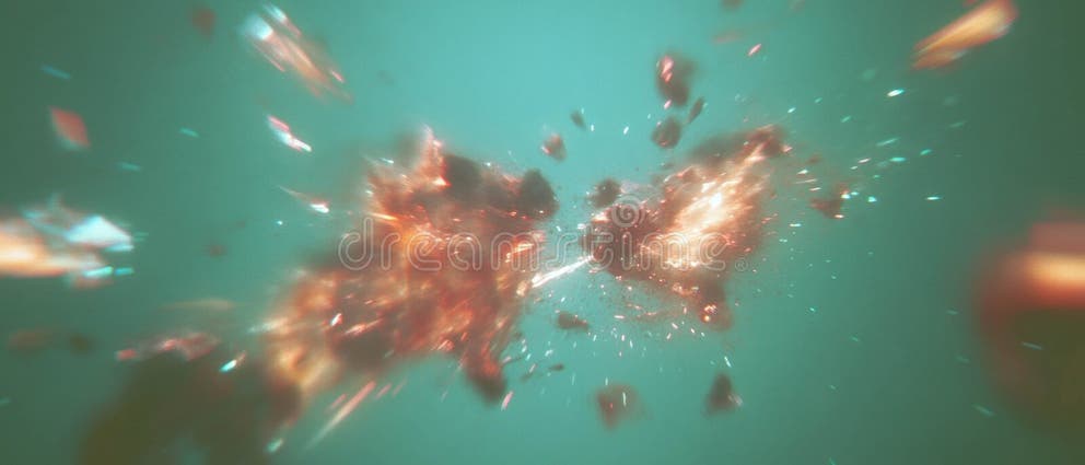 Light Streaks Create Dynamic Explosions and Fragments in an Abstract ...