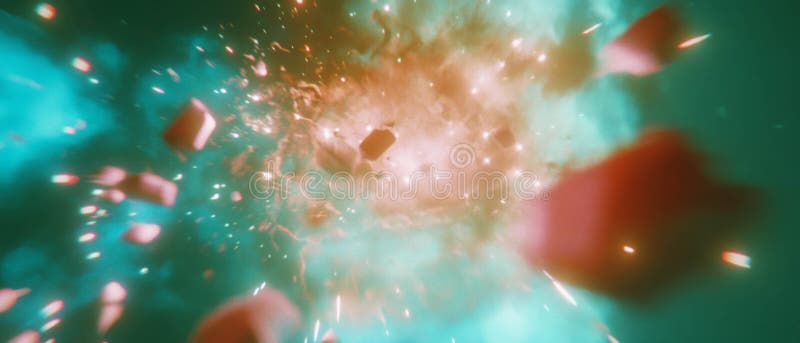 Light Streaks Create Dynamic Explosions and Fragments in an Abstract ...