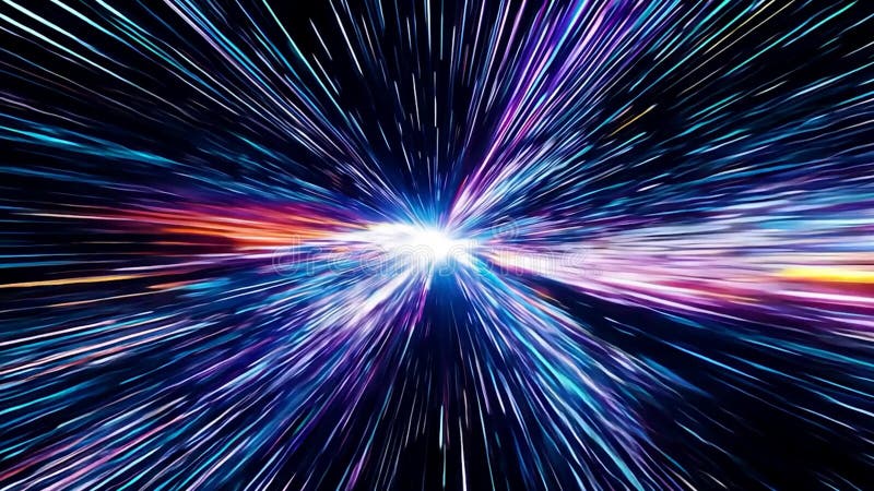 Light Streaks Exploding from a Bright Center Against a Dark Background ...