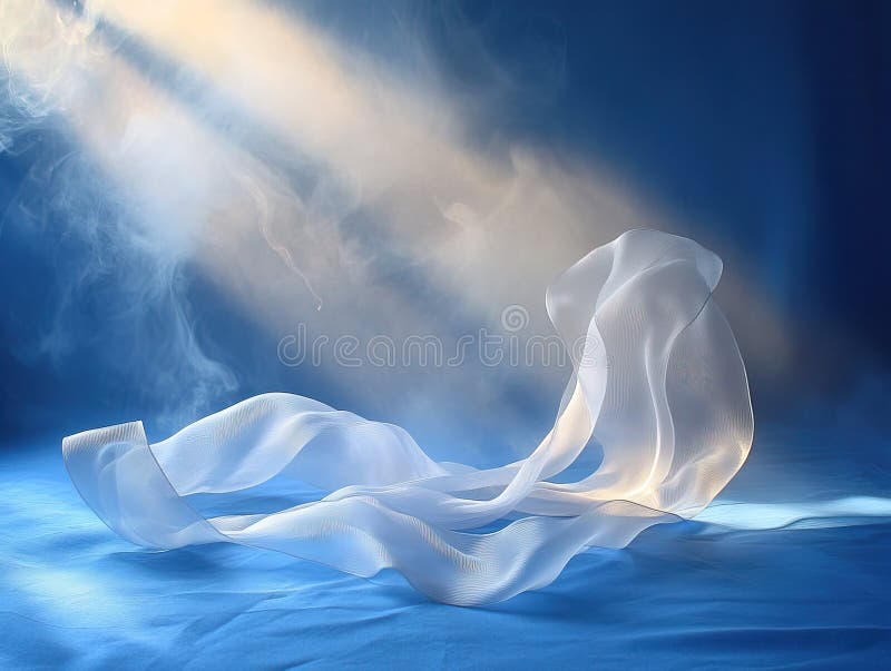 Light Streaming through Soft Fabric in Abstract Atmospheric Setup with ...