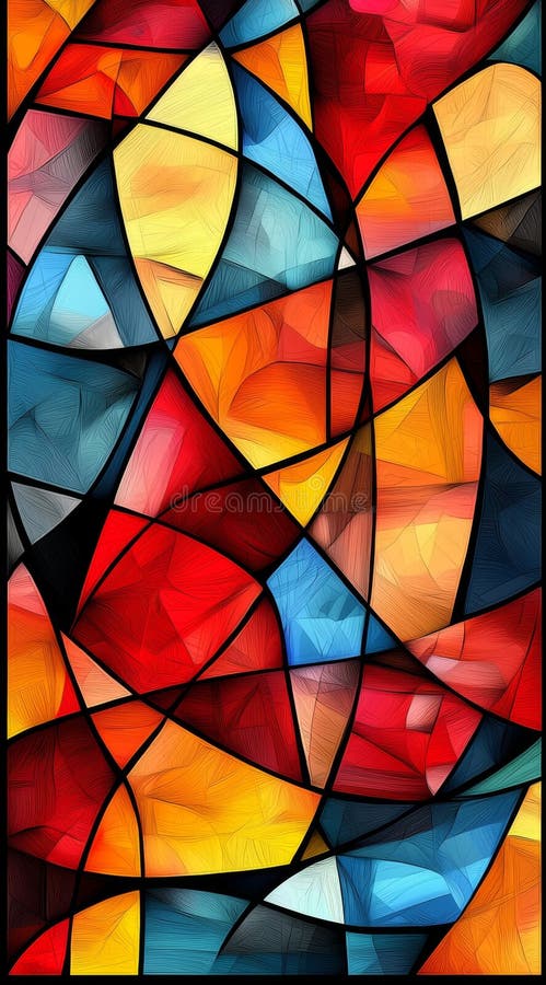 Light Streaming through a Vibrant Stained Glass Window, Casting a ...