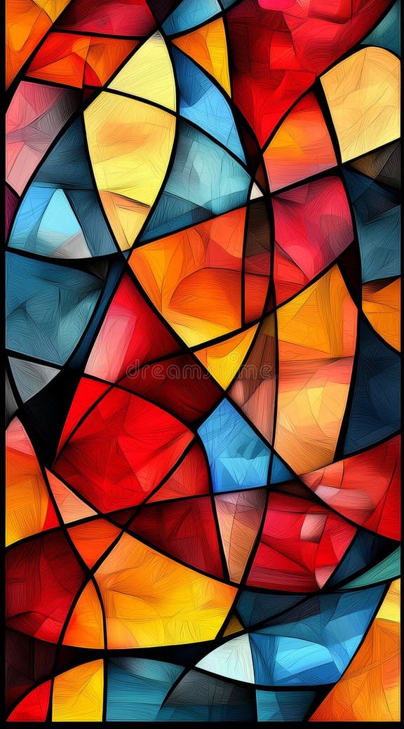 Light Streaming through a Vibrant Stained Glass Window, Casting a ...