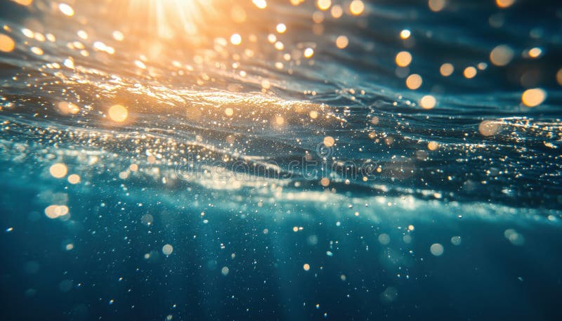 Light Streaming through the Water in the Breathtaking Underwater Scene ...