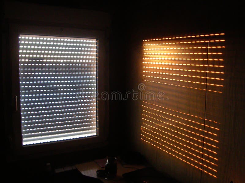 Beautiful Drawing of Light Penetrating through Blinds on the Wall of ...