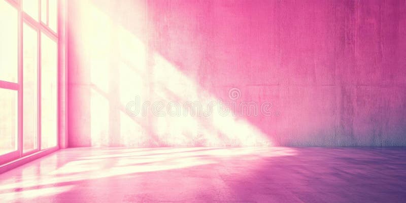 Light Streams through Window Casting Shadows in Room with Interior Glow ...