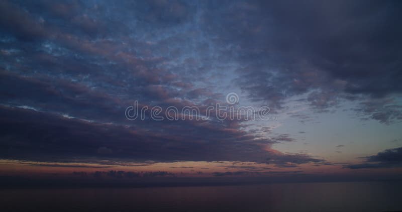 Light Stretched Clouds Over Evening Sky, Lake Sunset Skies Time Lapse ...