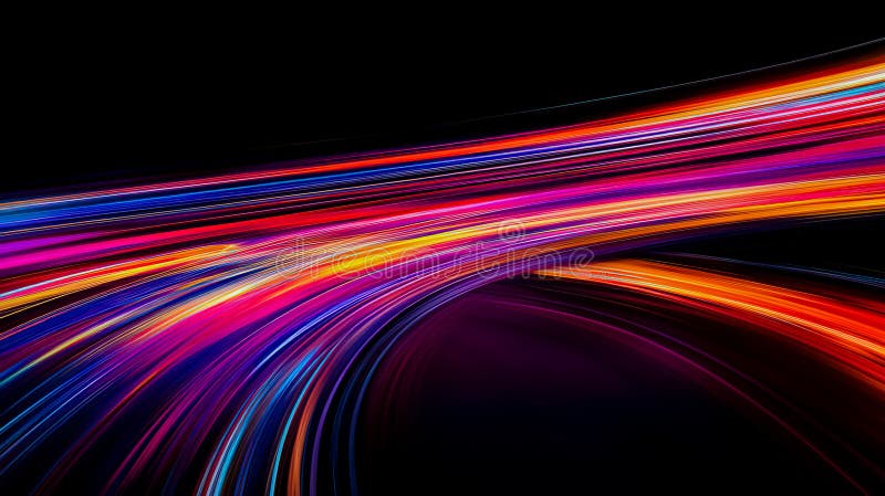 Light Strokes Creating a Curve Over a Highway, Capturing Dynamic ...