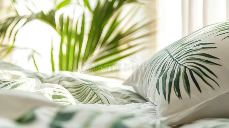 Tropical Patterns on Light Summer Fabrics with Lush Greenery in a ...