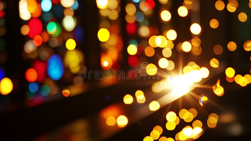 Light from the Sun Pours through Stained Glass Windows, Casting a Glow ...