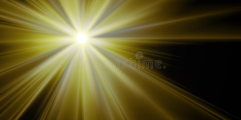 Sun Rays Light On Black Background Stock Vector - Illustration of ...