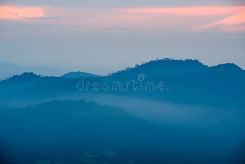 Light of Sunset with Mountains Background Stock Image - Image of scene ...