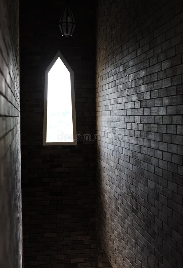 Light of Sunshine Stream through Block Wall Window Stock Image - Image ...