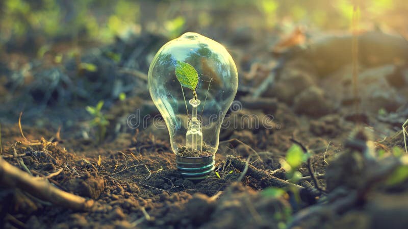 The Light of Sustainable Power of Nature Stock Image - Image of green ...