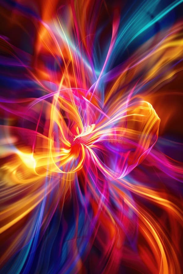 Light Swirl in Dark Room stock photo. Image of generated - 376101642