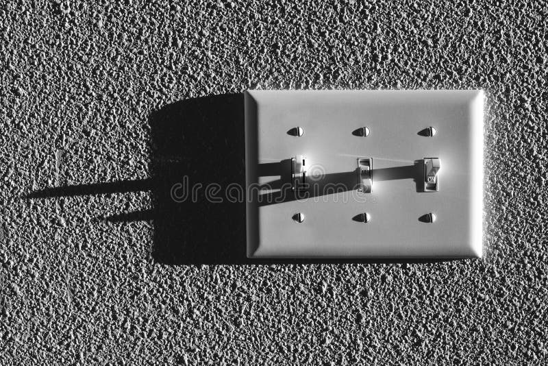 Light Switch Many Switches with Long Dark Shadow Stock Photo - Image of ...