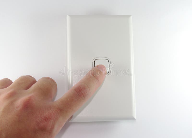 Light Switch on Off Hand stock image. Image of push, button - 5932409