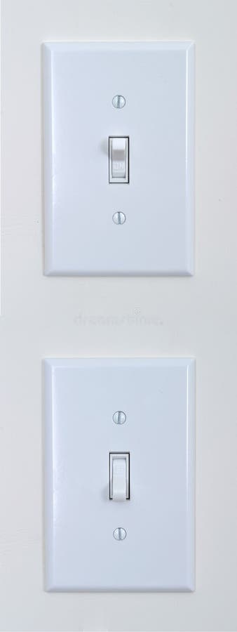 House Electric Light Switch in on Position Stock Photo - Image of ...