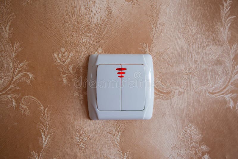 Light Switch in the Apartment with Indicator Stock Image - Image of ...