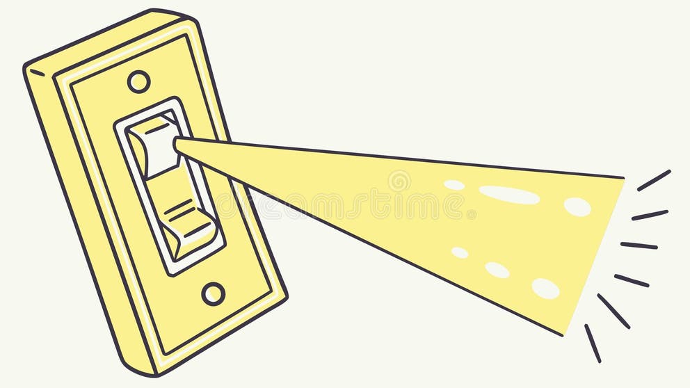 Light Switch on with a Beam of Light Vector Icon, Vector Design ...