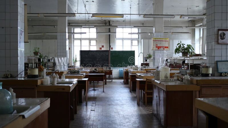 Light Switch in Big Empty Chemical Laboratory with Stock Footage ...