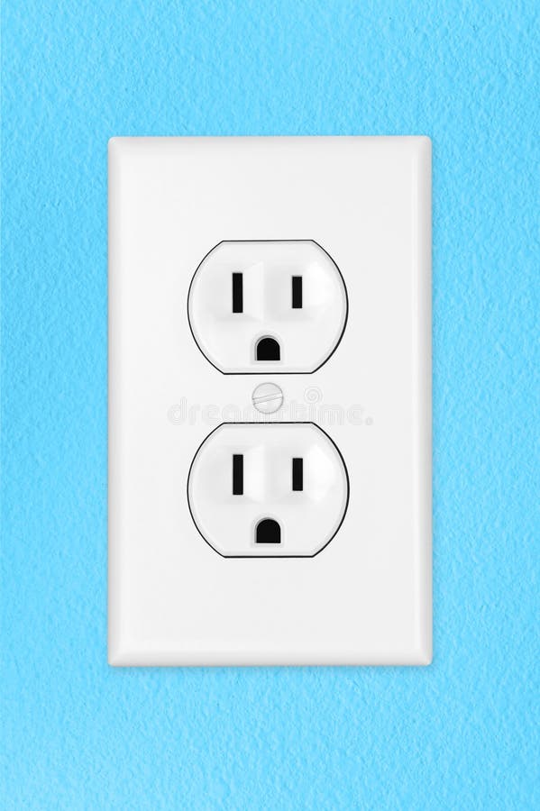 Light switch on blue wall stock image. Image of supply - 14650253