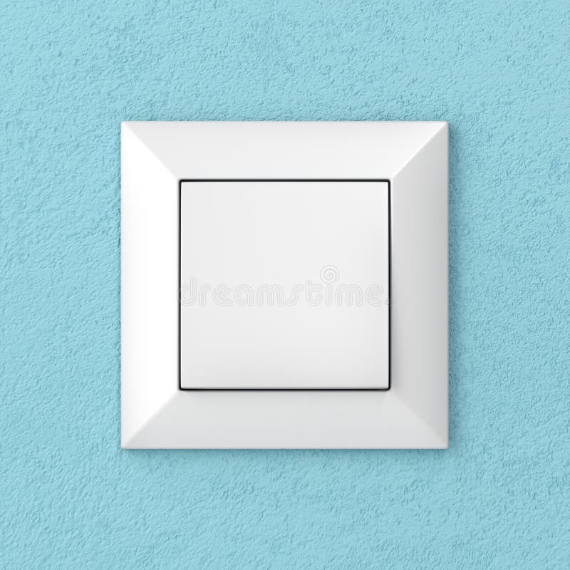 Light switch on blue wall stock illustration. Illustration of switch ...
