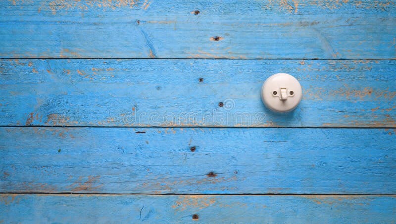 Light Switch on Blue Wood Wall, Stock Photo - Image of switch, space ...