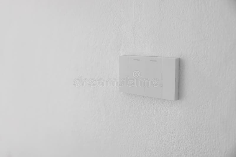 Light Switch, Close-up White Plastic Mechanical Switch Mounted on a ...