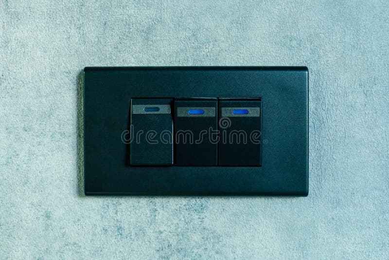 Light Switch on Concrete Texture Wall Background Stock Image - Image of ...