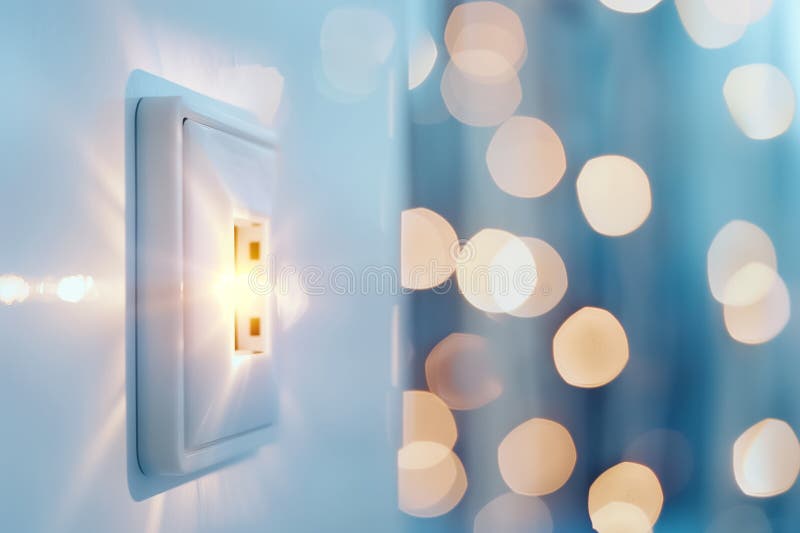 A Light Switch Glows Warmly Against a Backdrop of Blurred, Softly ...