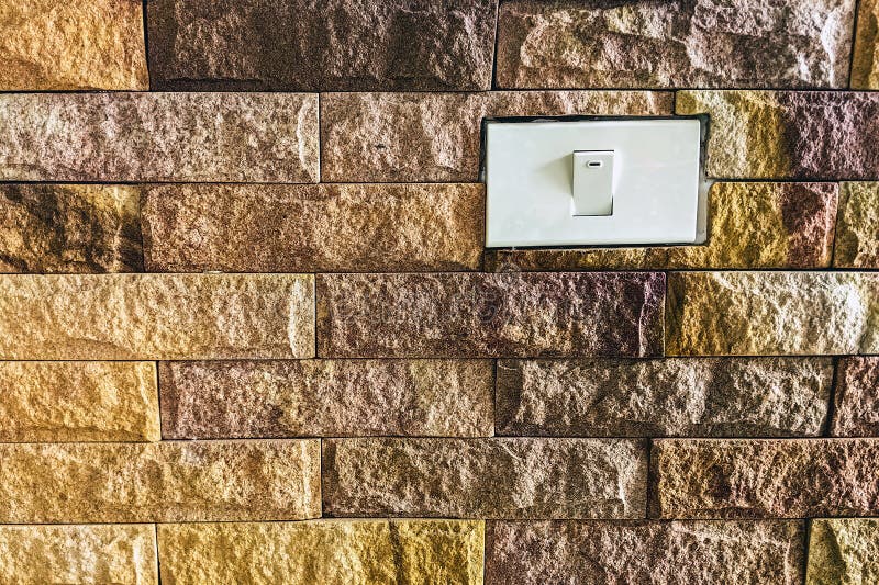 Light Switch on Horizontal Modern Brick Wall for Pattern and Background ...