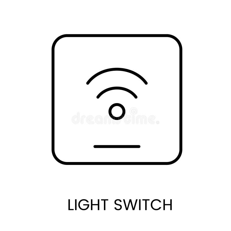 Light Switch Icon with Signal Symbolizing Smart Lighting Control Used ...