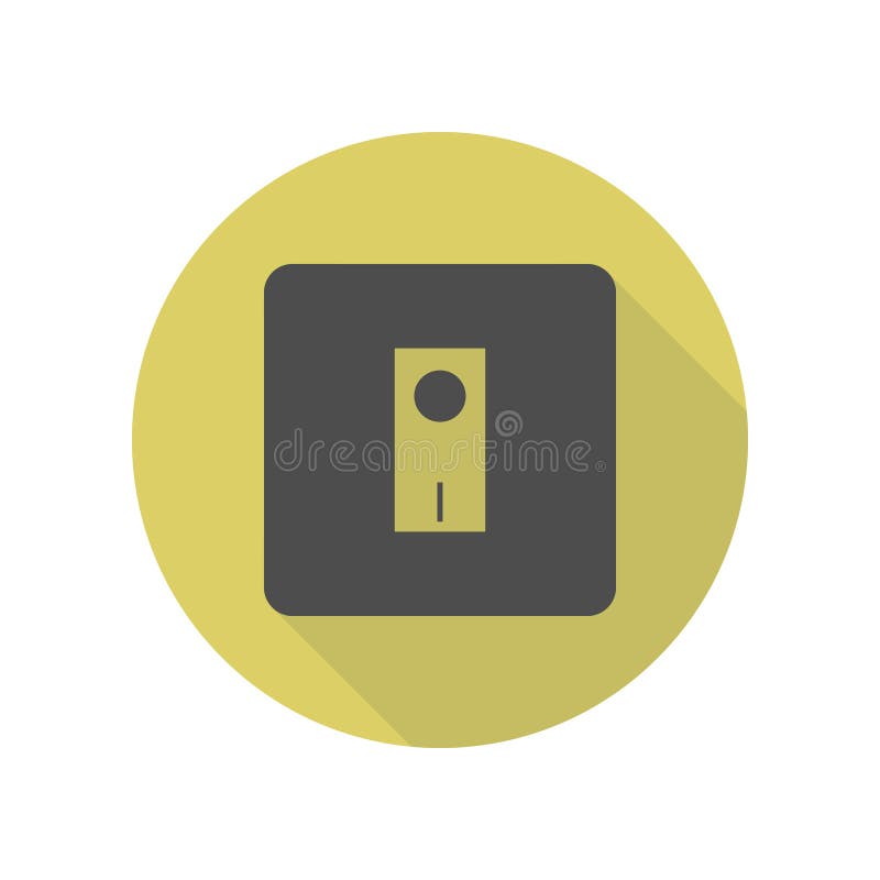 Light Switch Long Shadow Icon. Simple Glyph, Flat Vector Of Web Icons ...