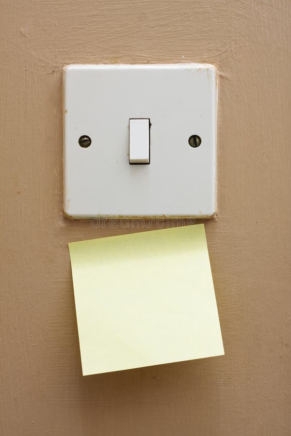 Light switch memo stock image. Image of reminder, post - 25160987