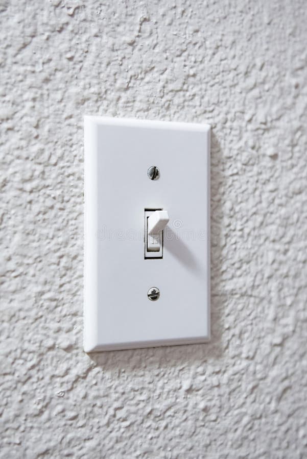 Light Switch on and Off Electrical New Build Construction. Stock Photo ...