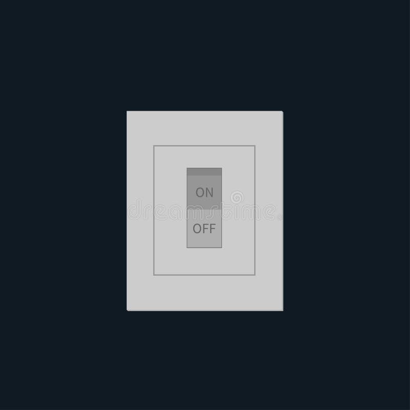 Light Switch on Off Tumbler in Flat Design Style. Stock Vector ...