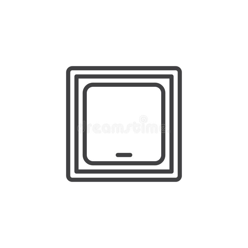 Light switch outline icon stock vector. Illustration of line - 135501371