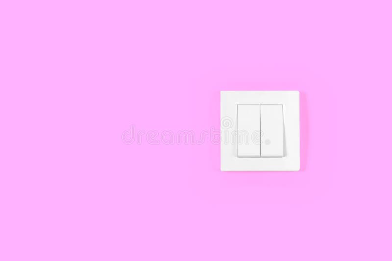 Light Switch on Pink Wall. Electricity and Light Symbol Stock Photo ...