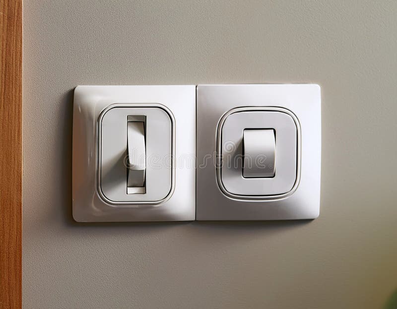 A Light Switch Positioned between on and Off Stages Stock Illustration ...